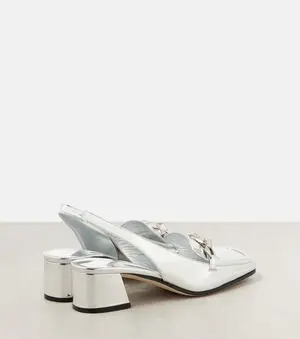 JIMMY CHOO Diamond Tilda Metallic Slingback Pumps - Silver