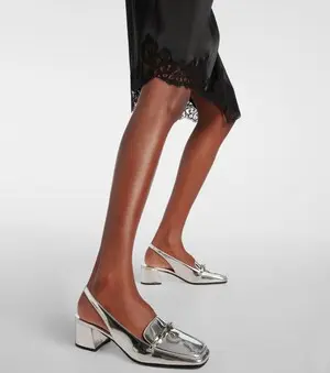 JIMMY CHOO Diamond Tilda Metallic Slingback Pumps - Silver