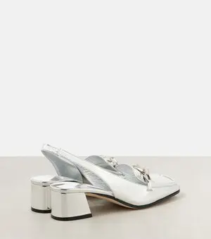 JIMMY CHOO Diamond Tilda Metallic Slingback Pumps - Silver