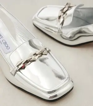 JIMMY CHOO Diamond Tilda Metallic Slingback Pumps