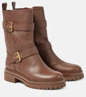 GIANVITO ROSSI Gianvito Rossi Thiago Leather Biker Boots Brown