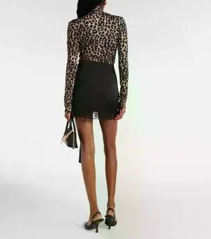 Blumarine Lace-trimmed Draped Miniskirt