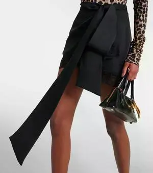 Blumarine Lace-trimmed Draped Miniskirt