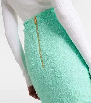 Balmain Fringed Tweed Miniskirt