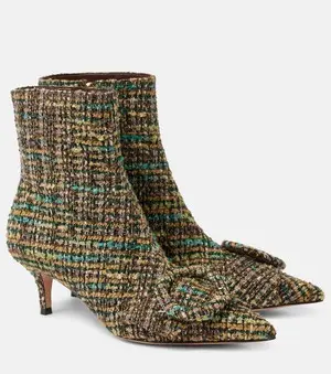 GIANVITO ROSSI 55 Bouclé Ankle Boots