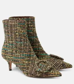 GIANVITO ROSSI 55 Bouclé Ankle Boots - Multicoloured