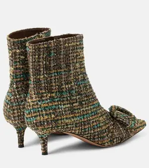 GIANVITO ROSSI 55 Bouclé Ankle Boots