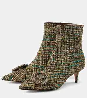 GIANVITO ROSSI 55 Bouclé Ankle Boots
