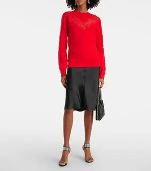 Stella McCartney Lace-trimmed Wool Sweater