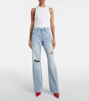 7 For All Mankind Tess High-rise Straight-leg Jeans