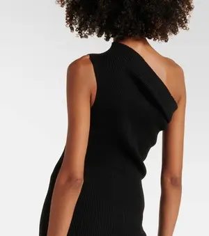 Rick Owens One-shoulder Jersey Maxi Dress - Black