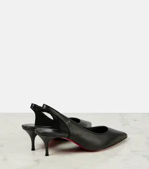 CHRISTIAN LOUBOUTIN Sporty Kate 55 Leather Slingback Pumps - Black