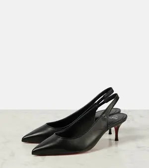 CHRISTIAN LOUBOUTIN Sporty Kate 55 Leather Slingback Pumps - Black