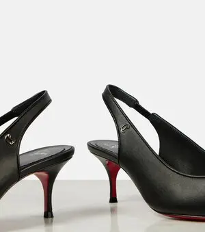 CHRISTIAN LOUBOUTIN Sporty Kate 55 Leather Slingback Pumps - Black