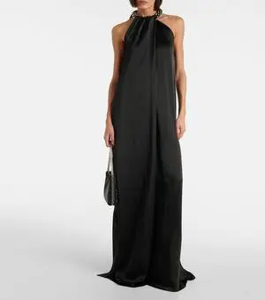 Stella McCartney Embroidered Halterneck Gown
