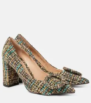 GIANVITO ROSSI 85 Bouclé Pointed Toe Pumps