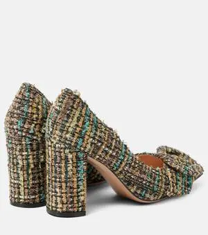 GIANVITO ROSSI 85 Bouclé Pointed Toe Pumps