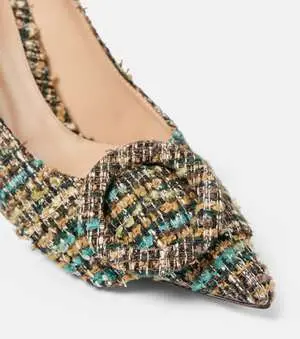 GIANVITO ROSSI 85 Bouclé Pointed Toe Pumps