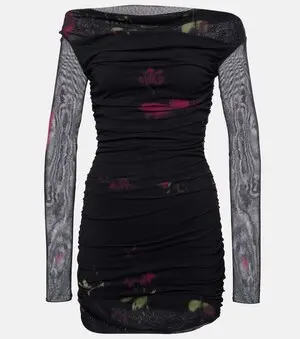 Blumarine Floral Mesh Minidress