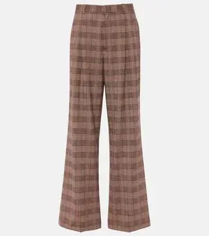 Etro Checked High-rise Wide-leg Pants