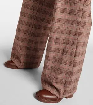 Etro Checked High-rise Wide-leg Pants