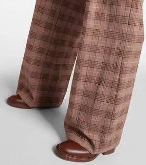Etro Checked High-rise Wide-leg Pants