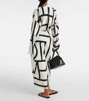 TOTEME Monogram Cotton Wrap Dress