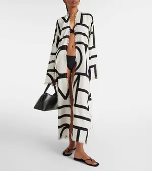 TOTEME Monogram Cotton Wrap Dress