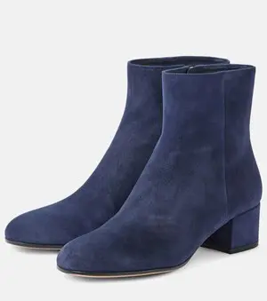 GIANVITO ROSSI 45 Suede Ankle Boots - Blue