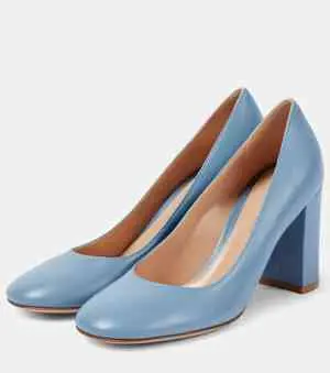 GIANVITO ROSSI 85 Leather Pumps - Blue