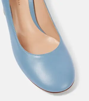 GIANVITO ROSSI 85 Leather Pumps - Blue
