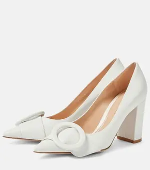 GIANVITO ROSSI 85 Leather Pumps - White