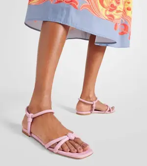 GIANVITO ROSSI Juno 05 Leather Sandals - Pink