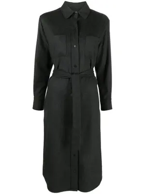 Thom Browne Silk-blend Midi Shirt Dress