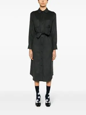 Thom Browne Silk-blend Midi Shirt Dress