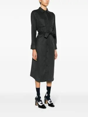 Thom Browne Silk-blend Midi Shirt Dress