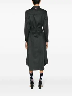 Thom Browne Silk-blend Midi Shirt Dress
