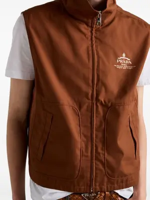 Prada Logo-print Zip-up Vest