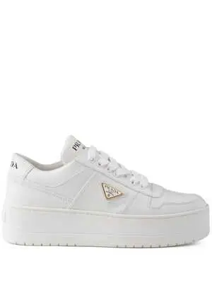 Prada Downtown Bold Leather Sneakers - White