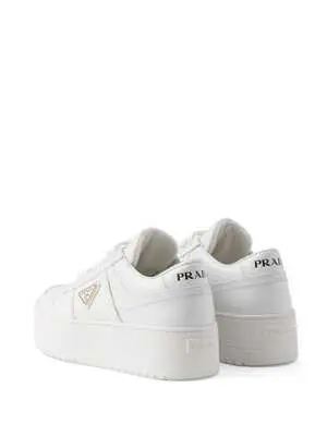 Prada Downtown Bold Leather Sneakers - White