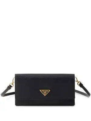 Prada Triangle-logo Leather Mini Bag - Black