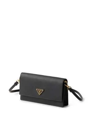 Prada Triangle-logo Leather Mini Bag - Black