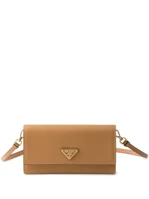 Prada Triangle-logo Leather Mini Bag - Neutrals