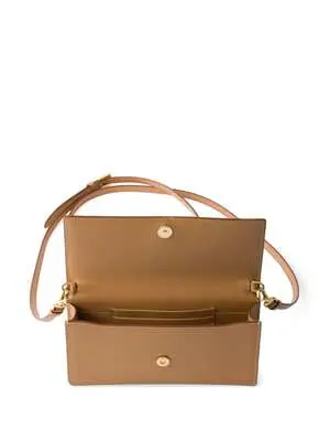 Prada Triangle-logo Leather Mini Bag - Neutrals