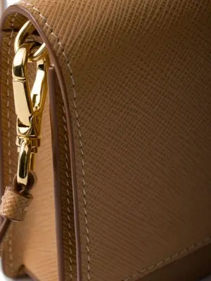 Prada Triangle-logo Leather Mini Bag - Neutrals