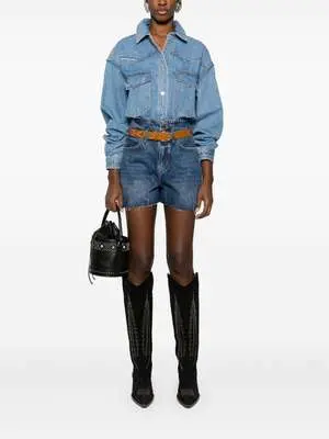 SLVRLAKE Western Raw-cut Denim Overshirt