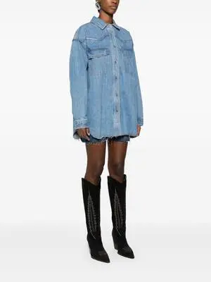 SLVRLAKE Western Raw-cut Denim Overshirt