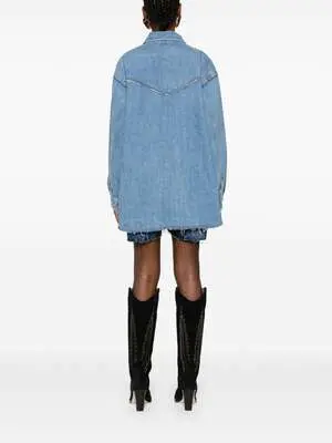 SLVRLAKE Western Raw-cut Denim Overshirt