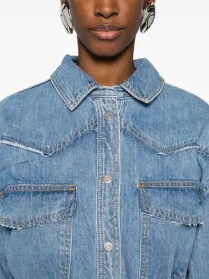 SLVRLAKE Western Raw-cut Denim Overshirt