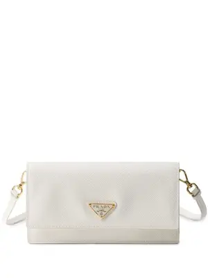 Prada Triangle-logo Leather Mini Bag - White